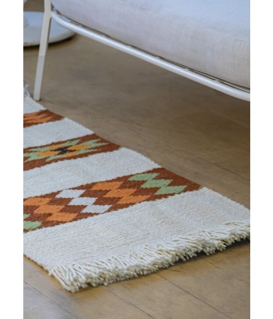 Handwoven Rug with Traditional Nomadic Patterns